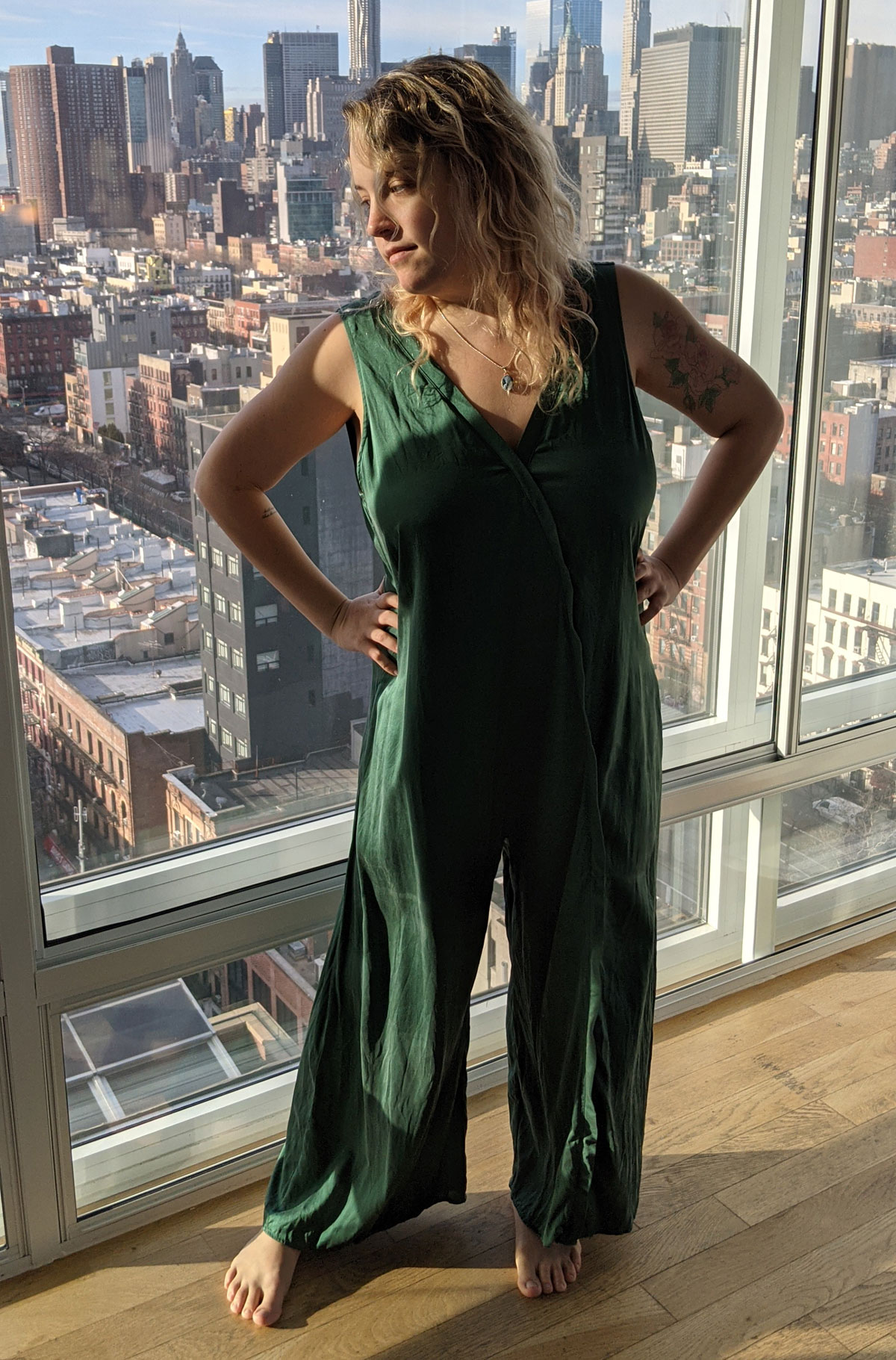 Loungewear Review: Lunya Washable Silk Double V Jumpsuit